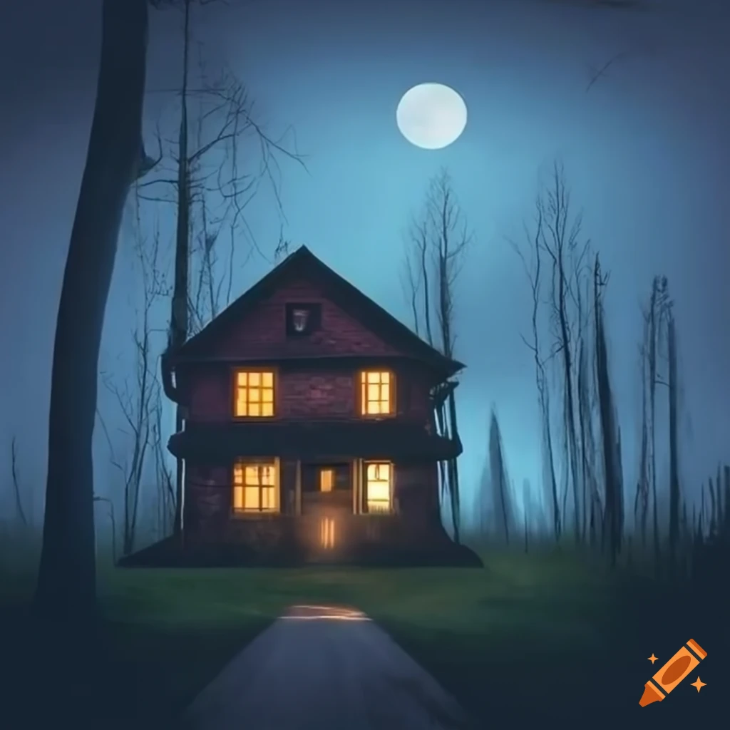 Scary Cartoon Trees At Night