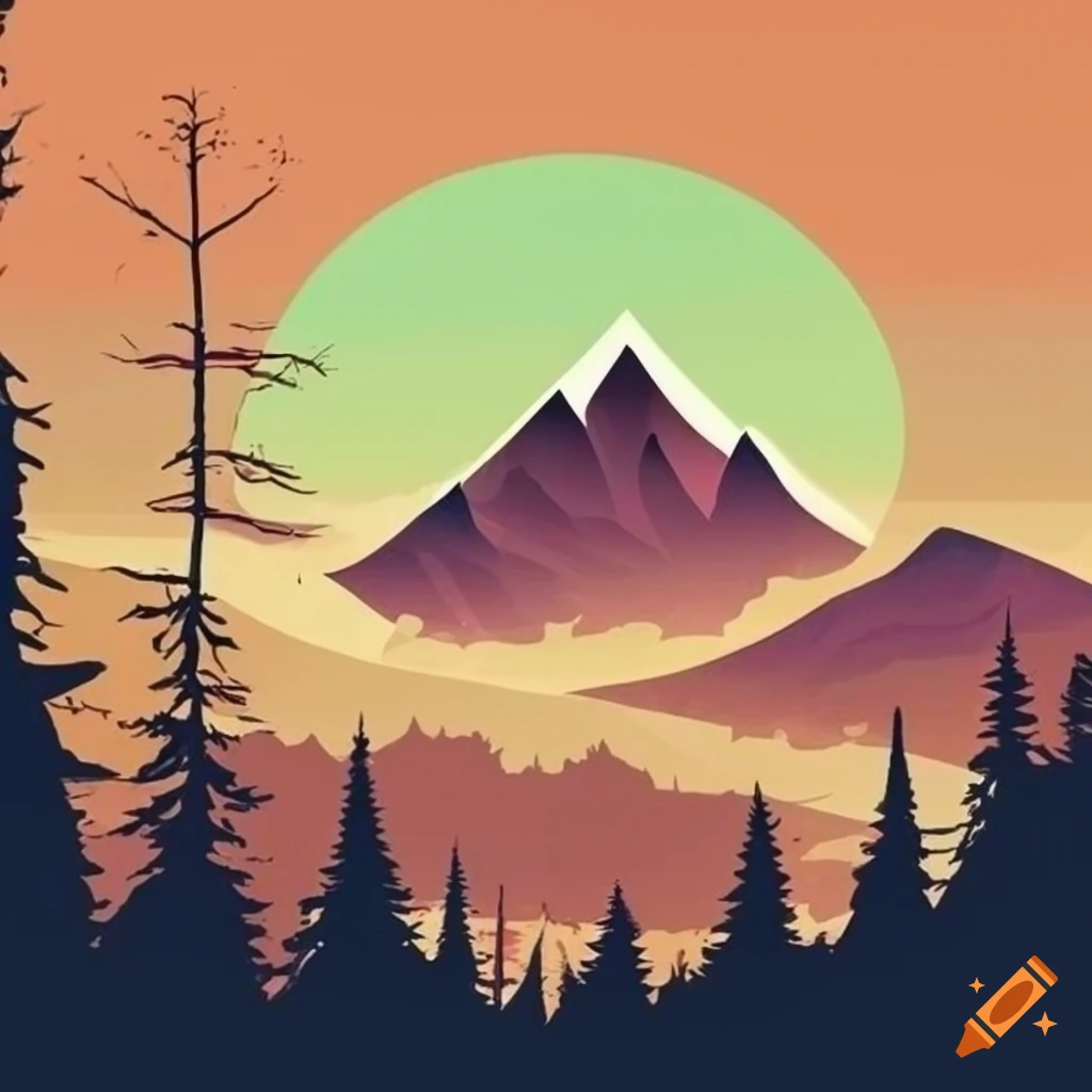 Vector art image vintage style nature represent adirondack 46 mountain ...