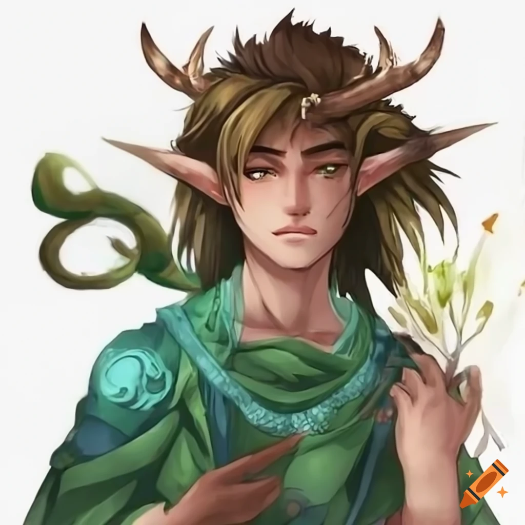 Druid human young male on Craiyon