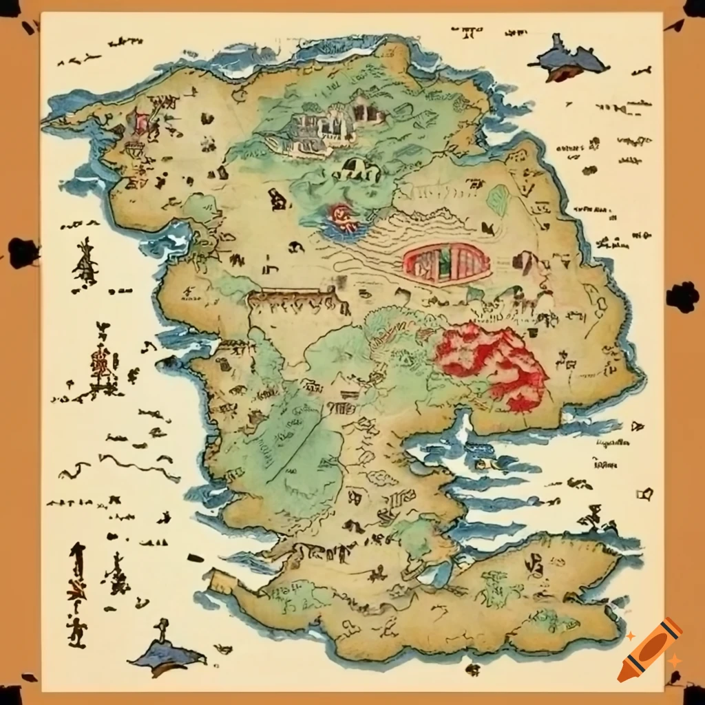 Japanese fantasy map