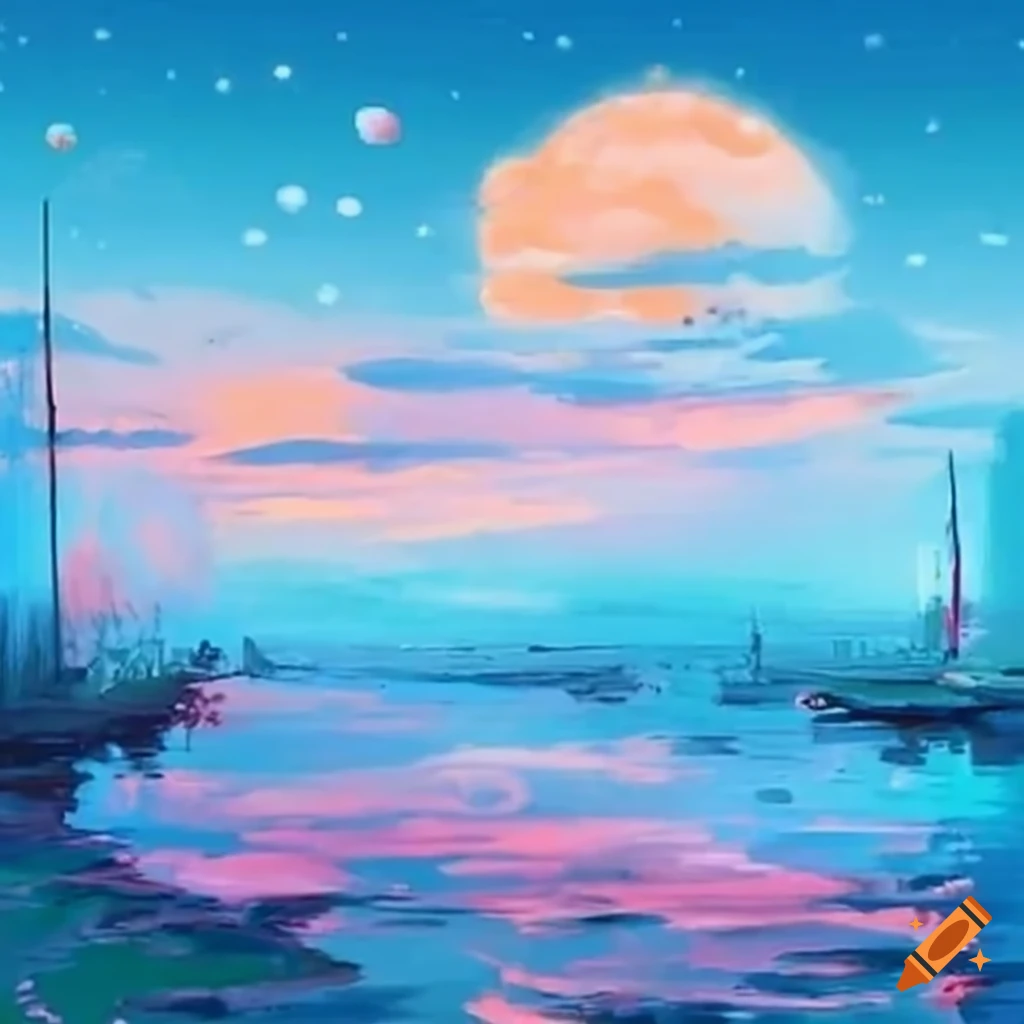 Un noray en un muelle al estilo de monet