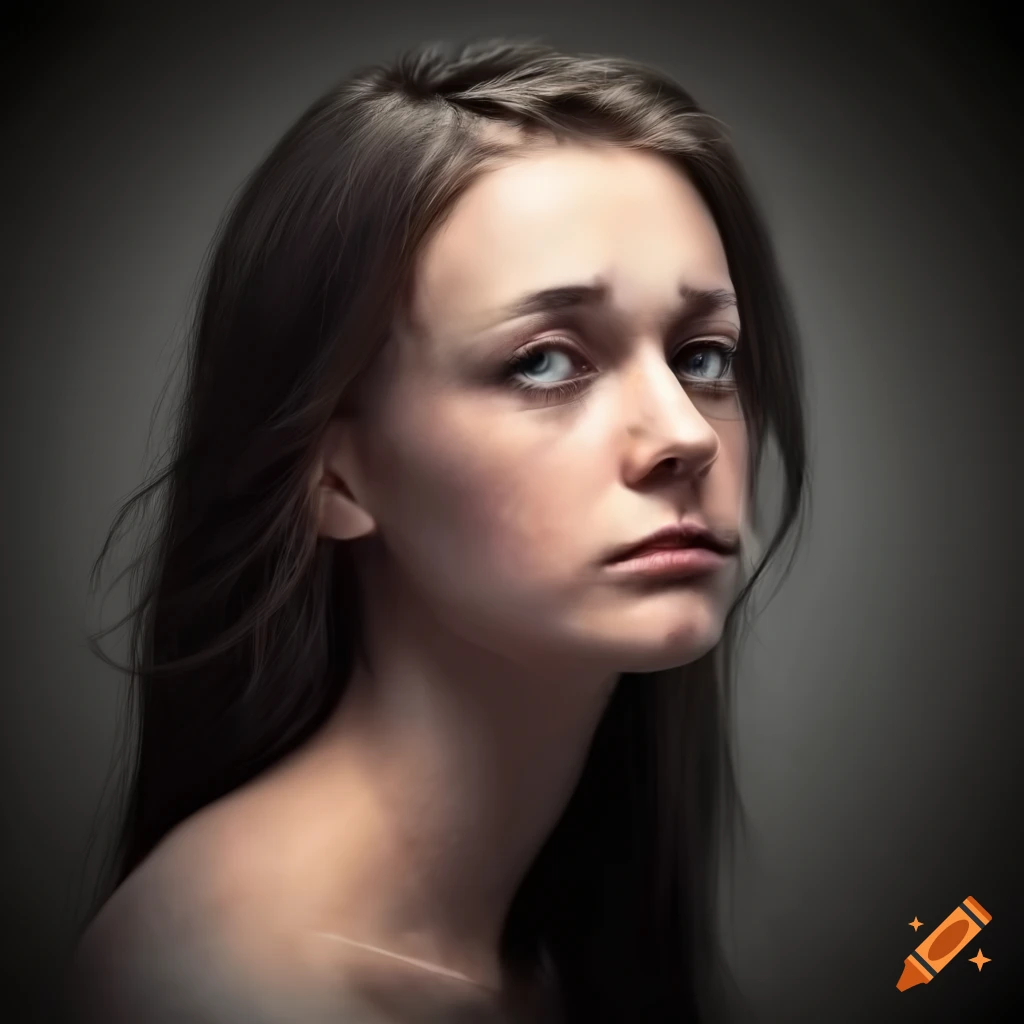 College age woman tired portrait