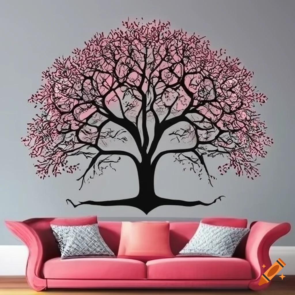 A tree wall sticker on Craiyon