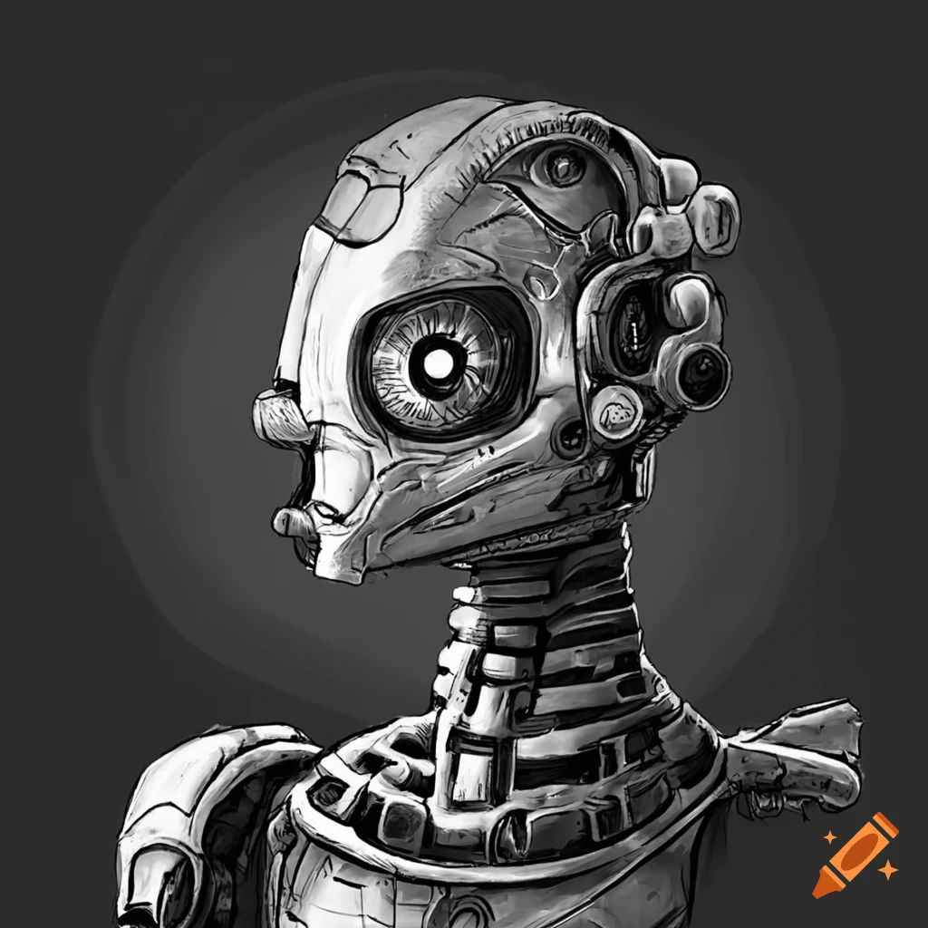 Robot in a prehistoric world on Craiyon