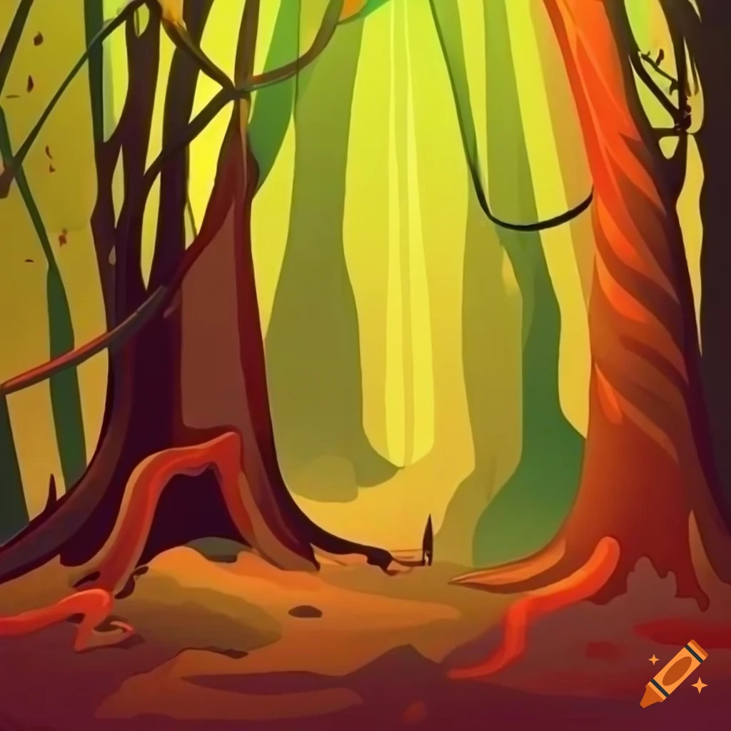 Temperate deciduous forests cartoon on Craiyon