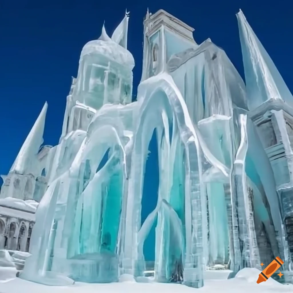 A magnificent ice cathedral standing tall