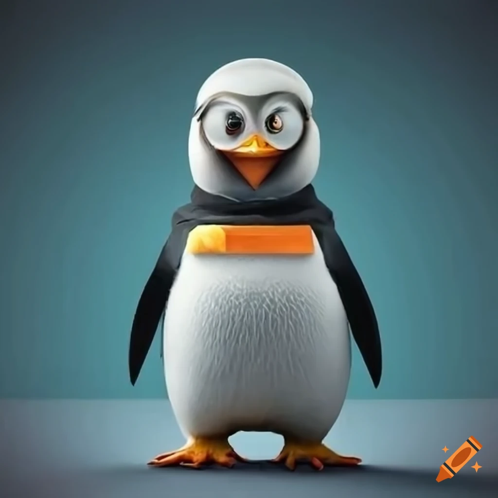 Penguin in a mechanic suit on Craiyon