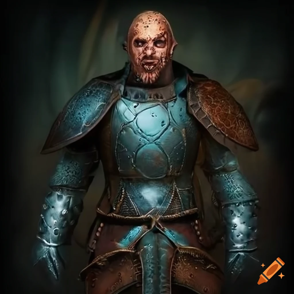 Fantasy sea turtle leather-plate armor, full body on Craiyon