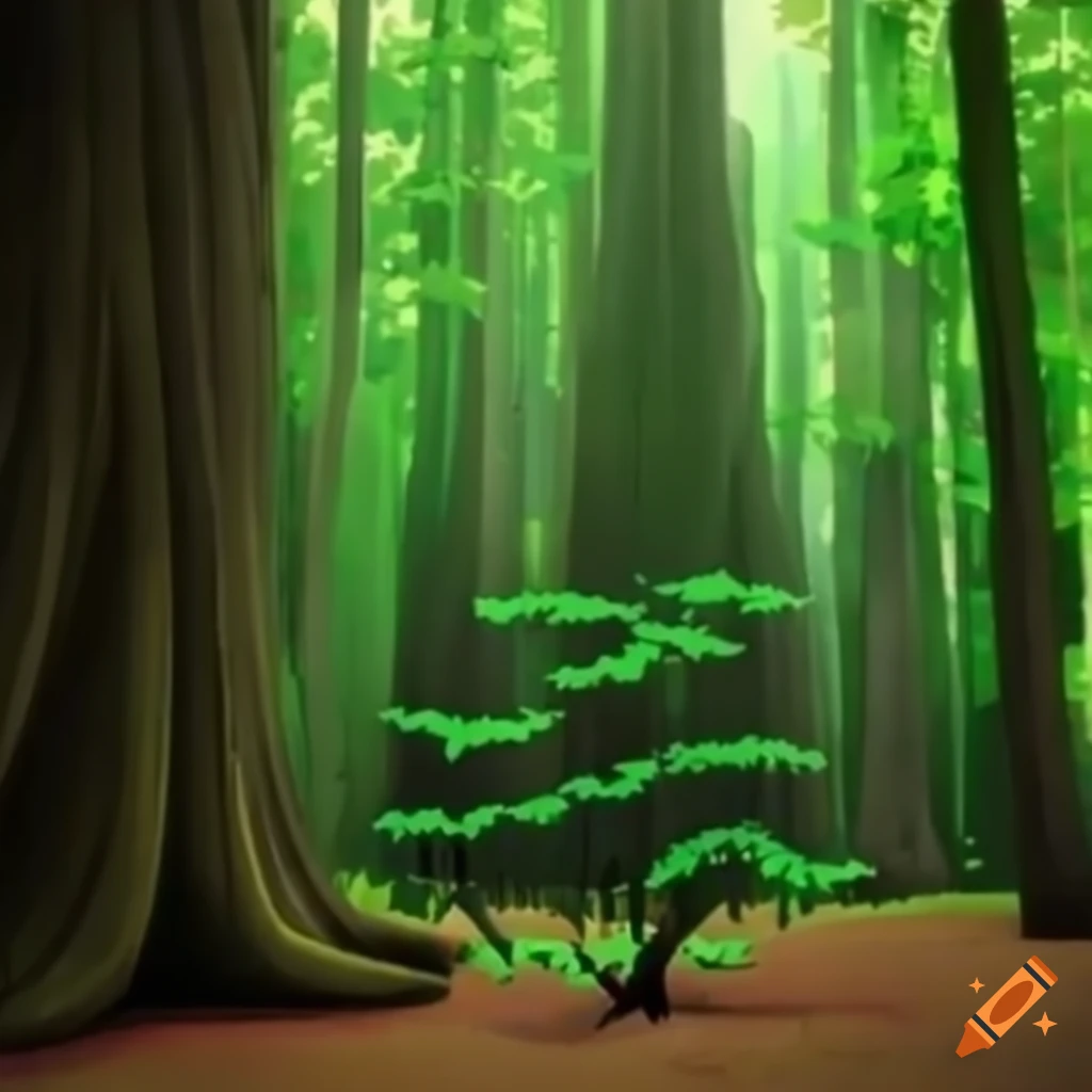 Un bosque con nuevos árboles plantados en anime on Craiyon