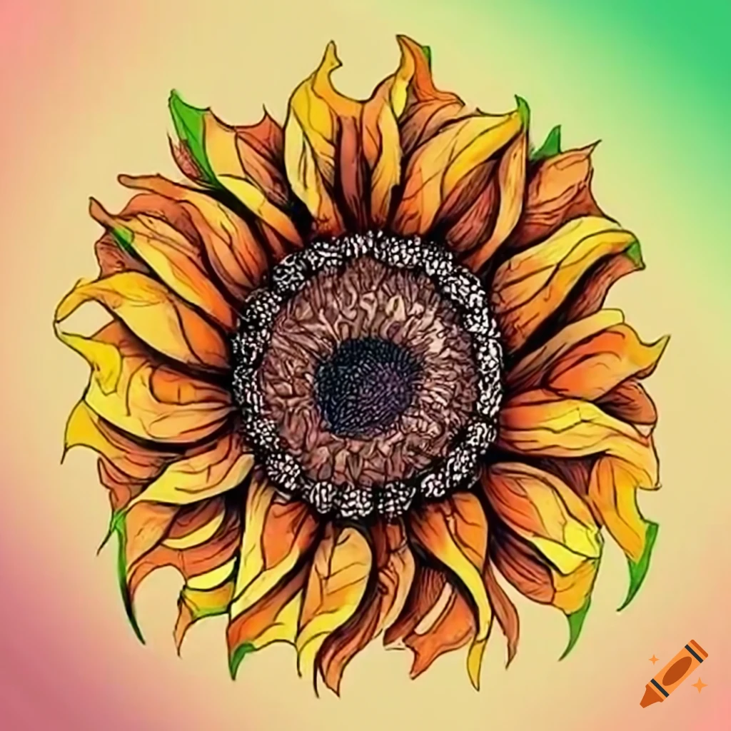 A sunflower creatively designed as groot from guardians on Craiyon