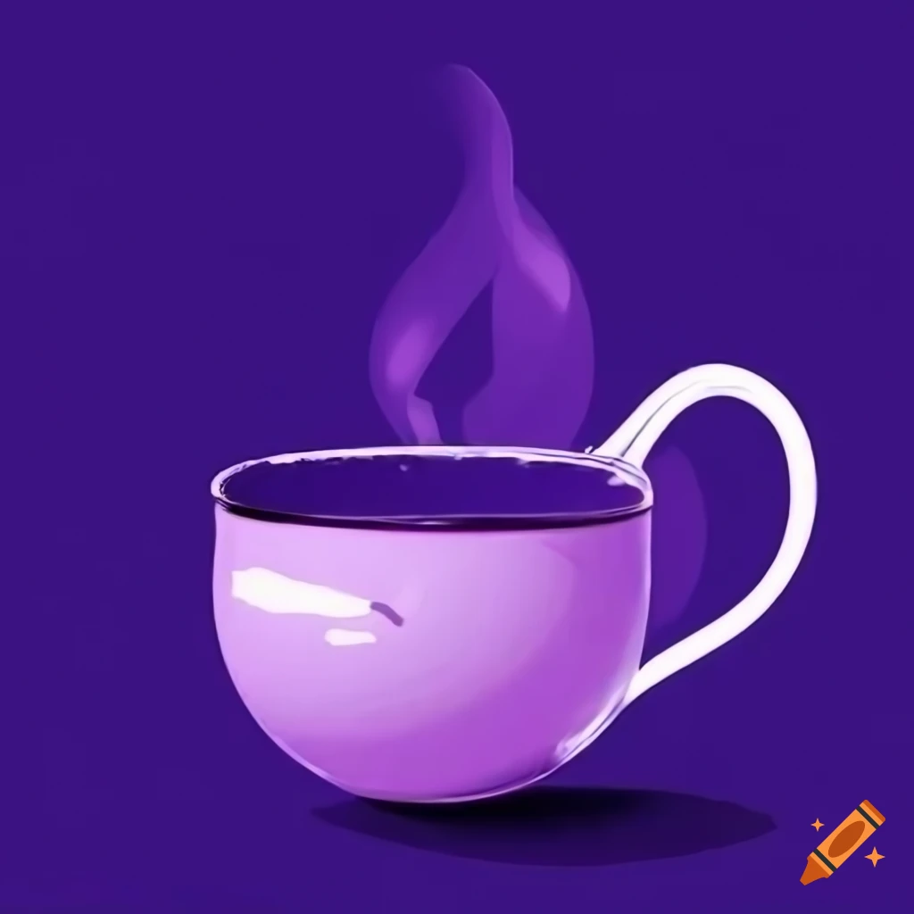 A profile picture of a cup of tea. Make it light purple and make the ...