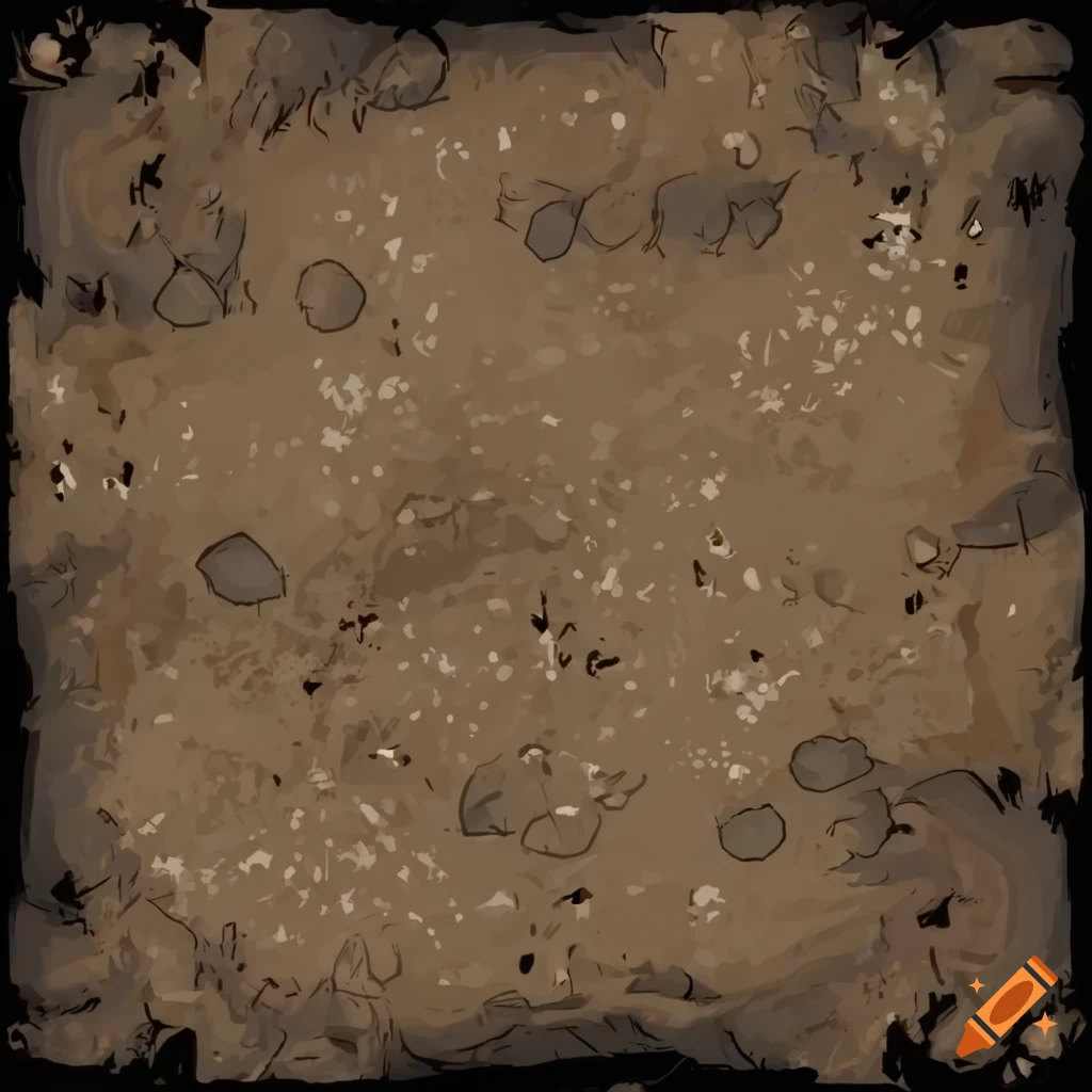 Fantasy Artwork, style of darkest dungeon, sand floor texture on Craiyon