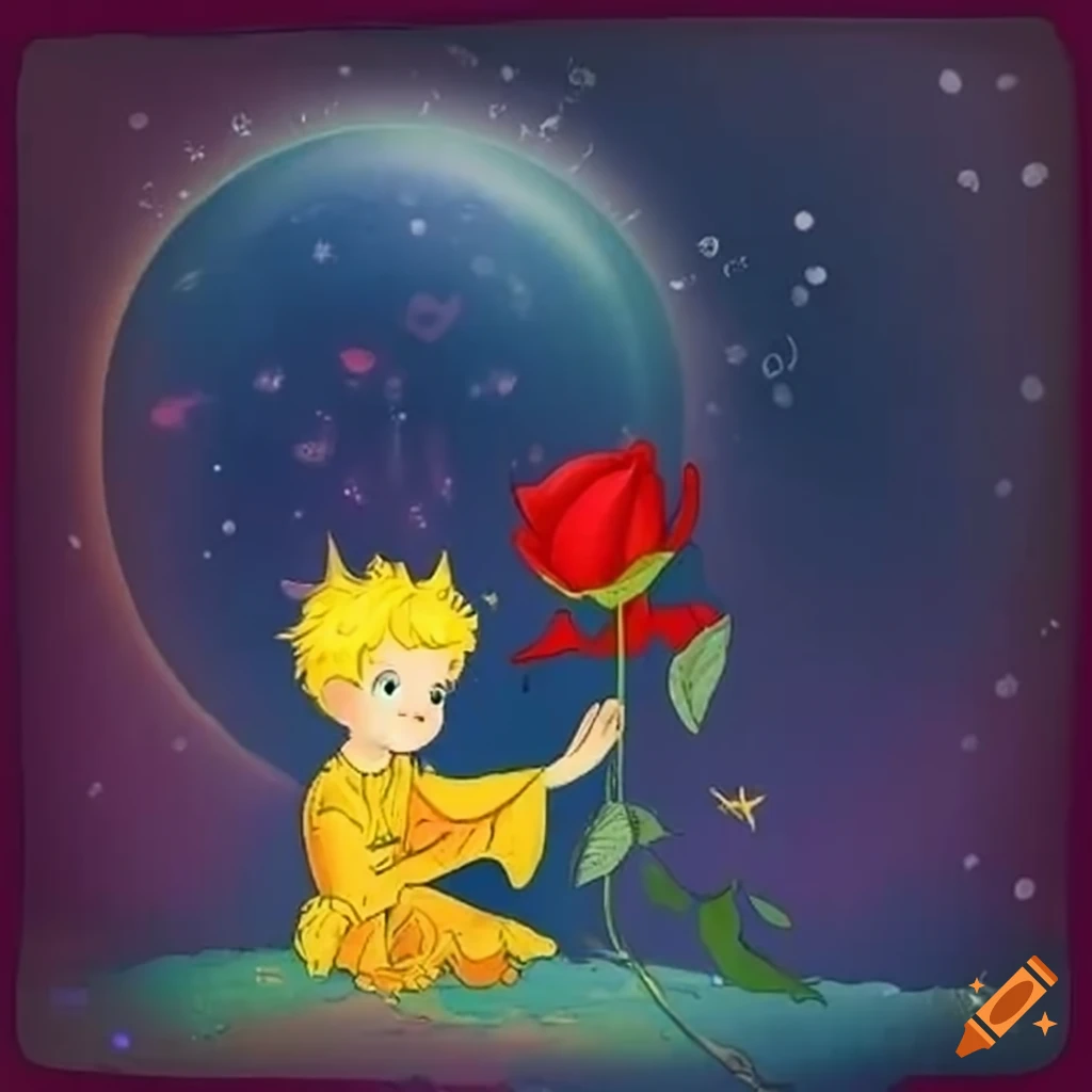 The little prince and the rose
