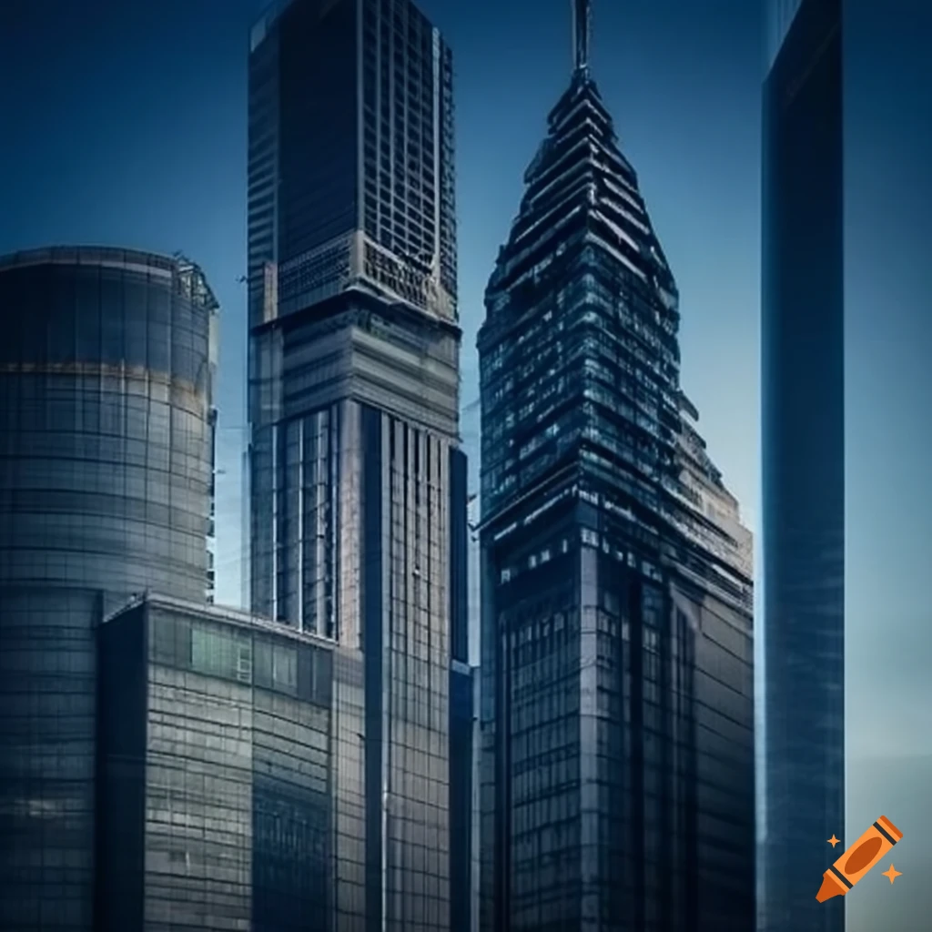 Modern city skyscrapers