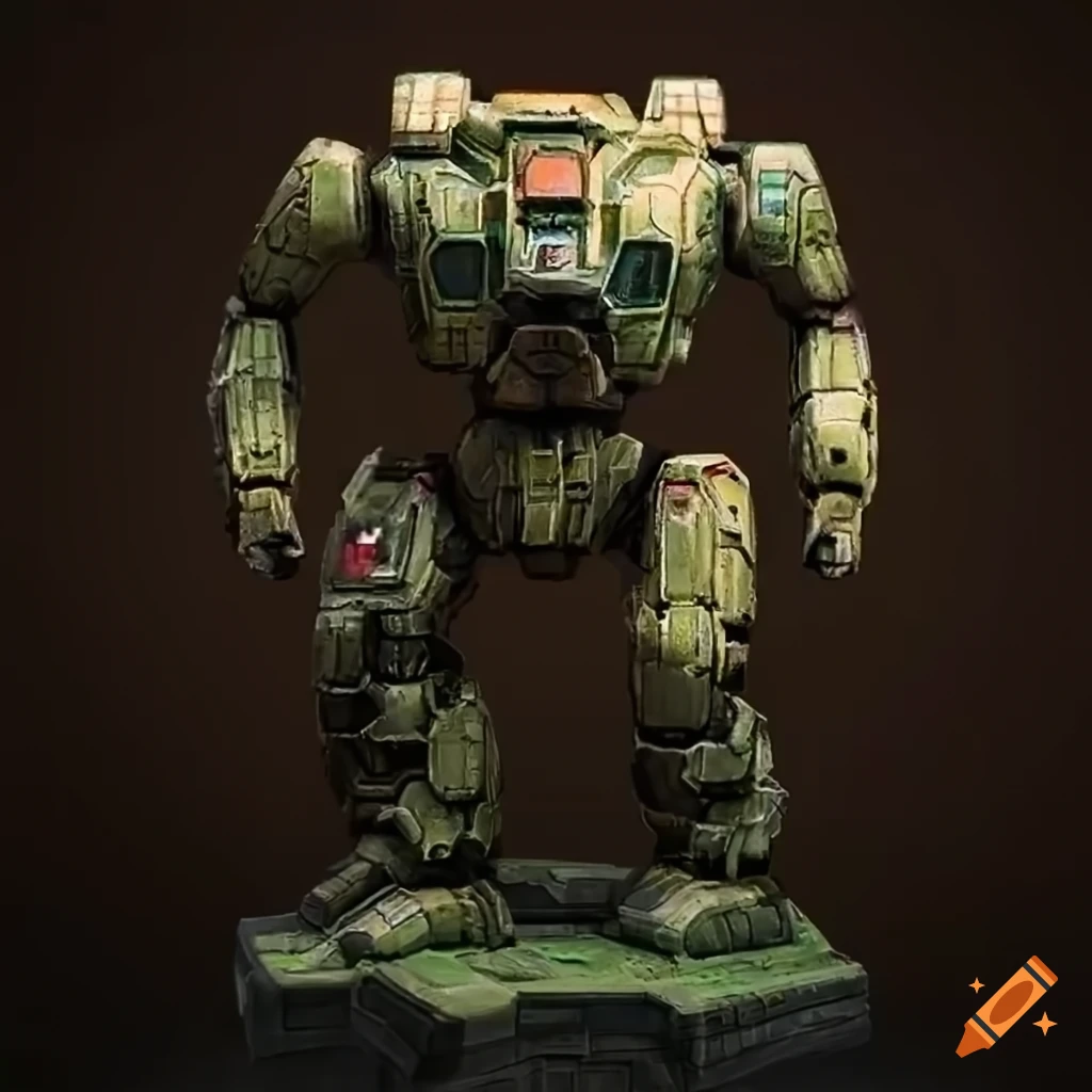 Battletech mech amid ruins on Craiyon