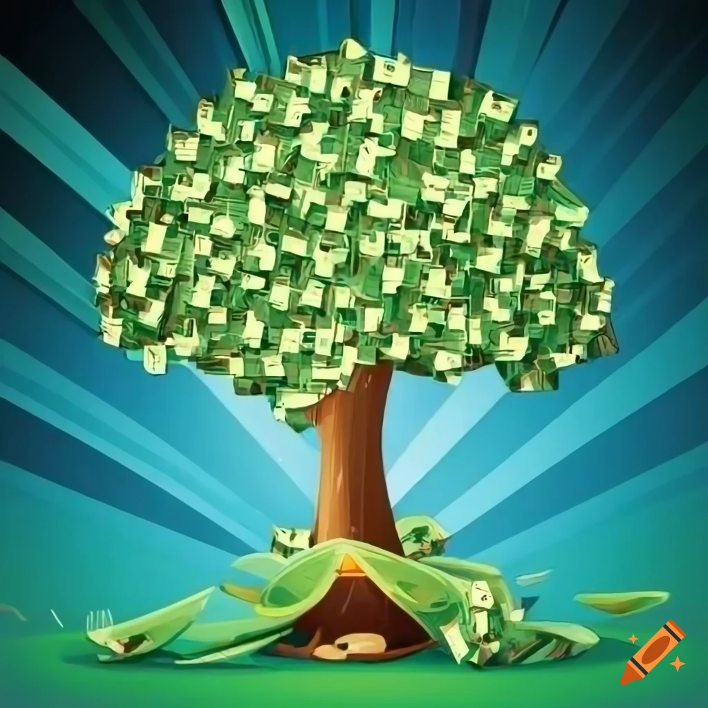 A magic money tree illustration