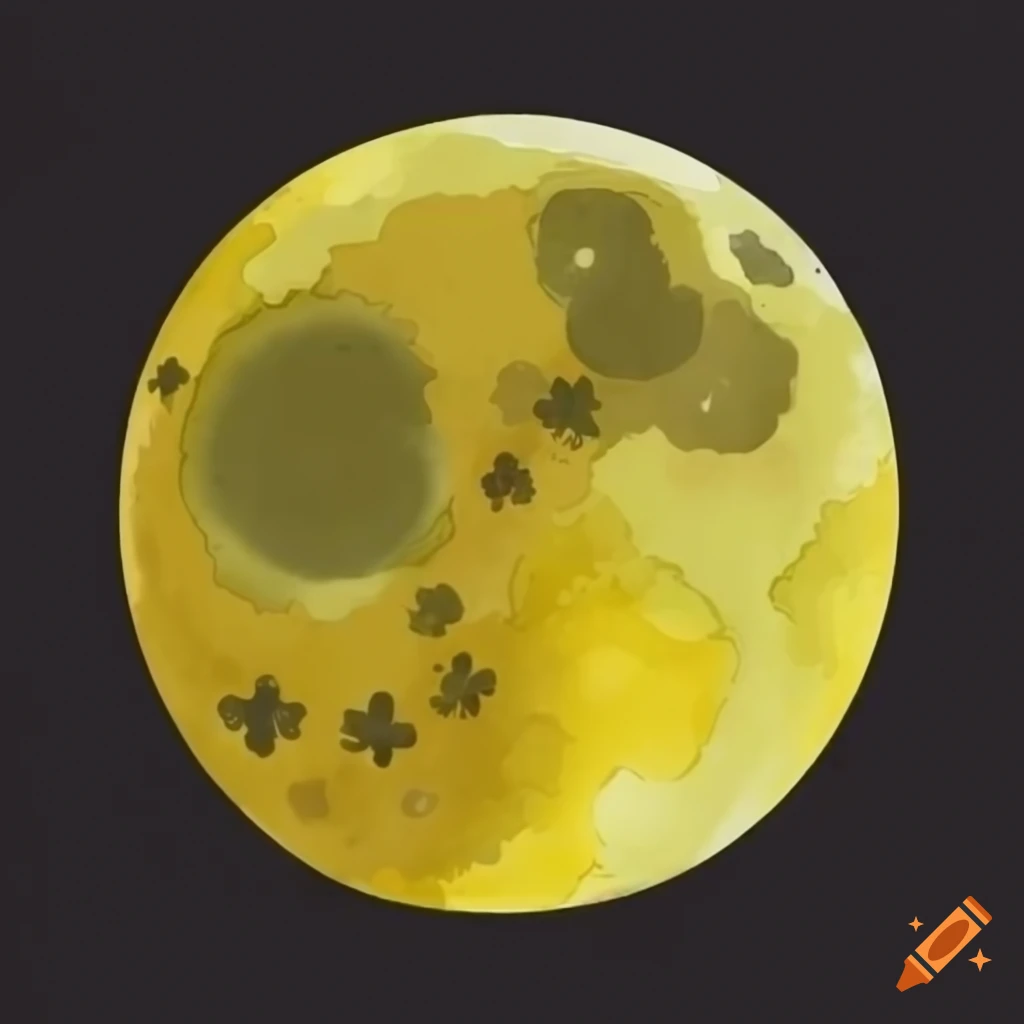 Yellow Cartoon Moon