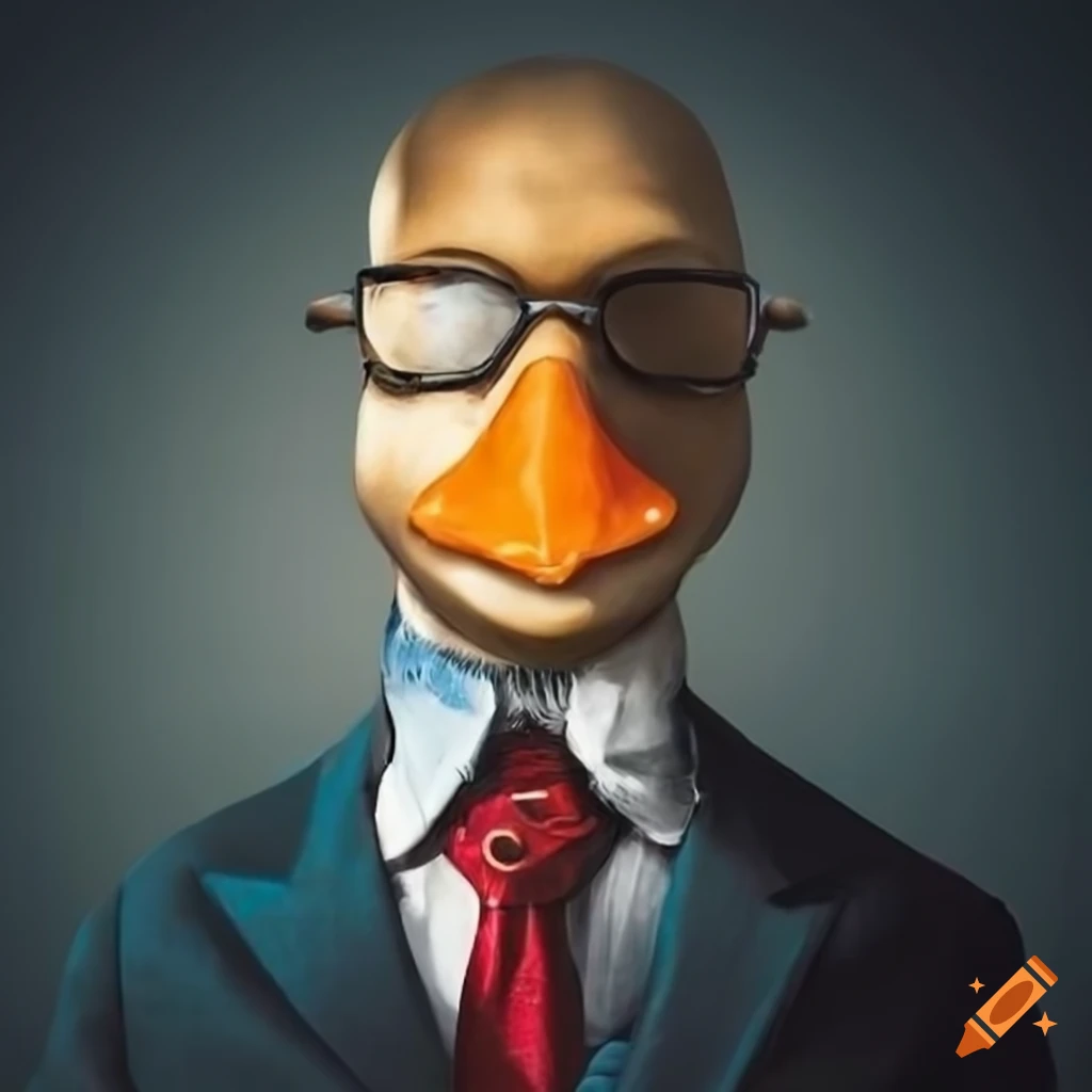 Goose wearing a suit on Craiyon