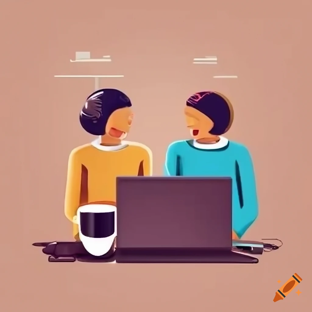 Collaborative coding with coffee and laptops