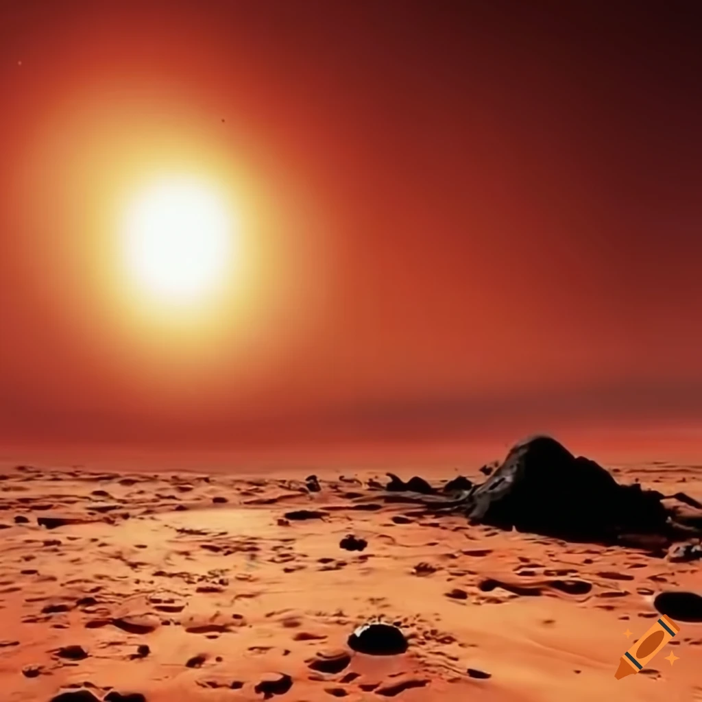 The sun shining on mars on Craiyon