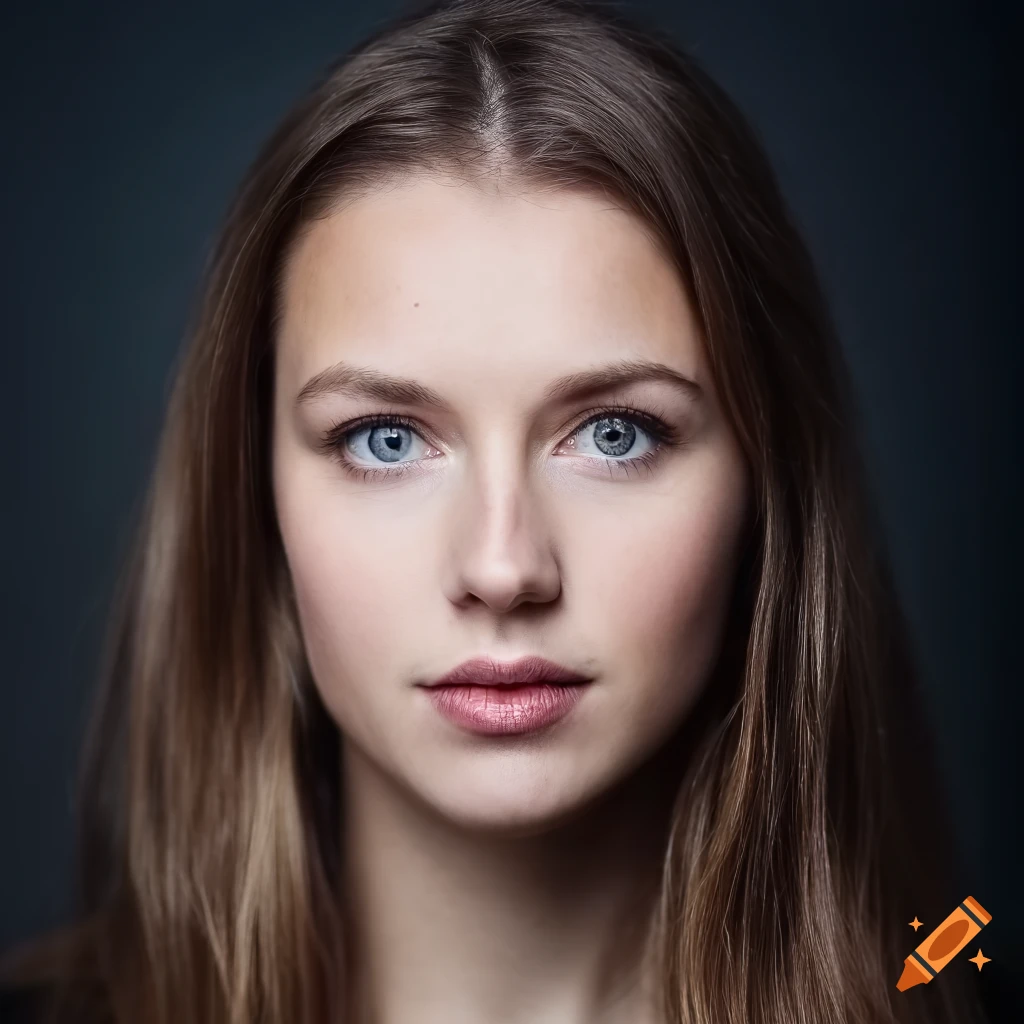 Perfect facial features in a close up of a beautiful young slavic woman ...