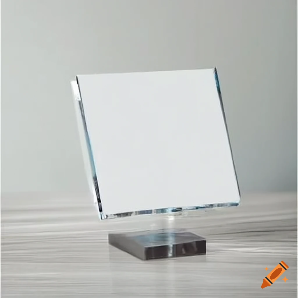 Blank acrylic square plaque put in the acrylic base