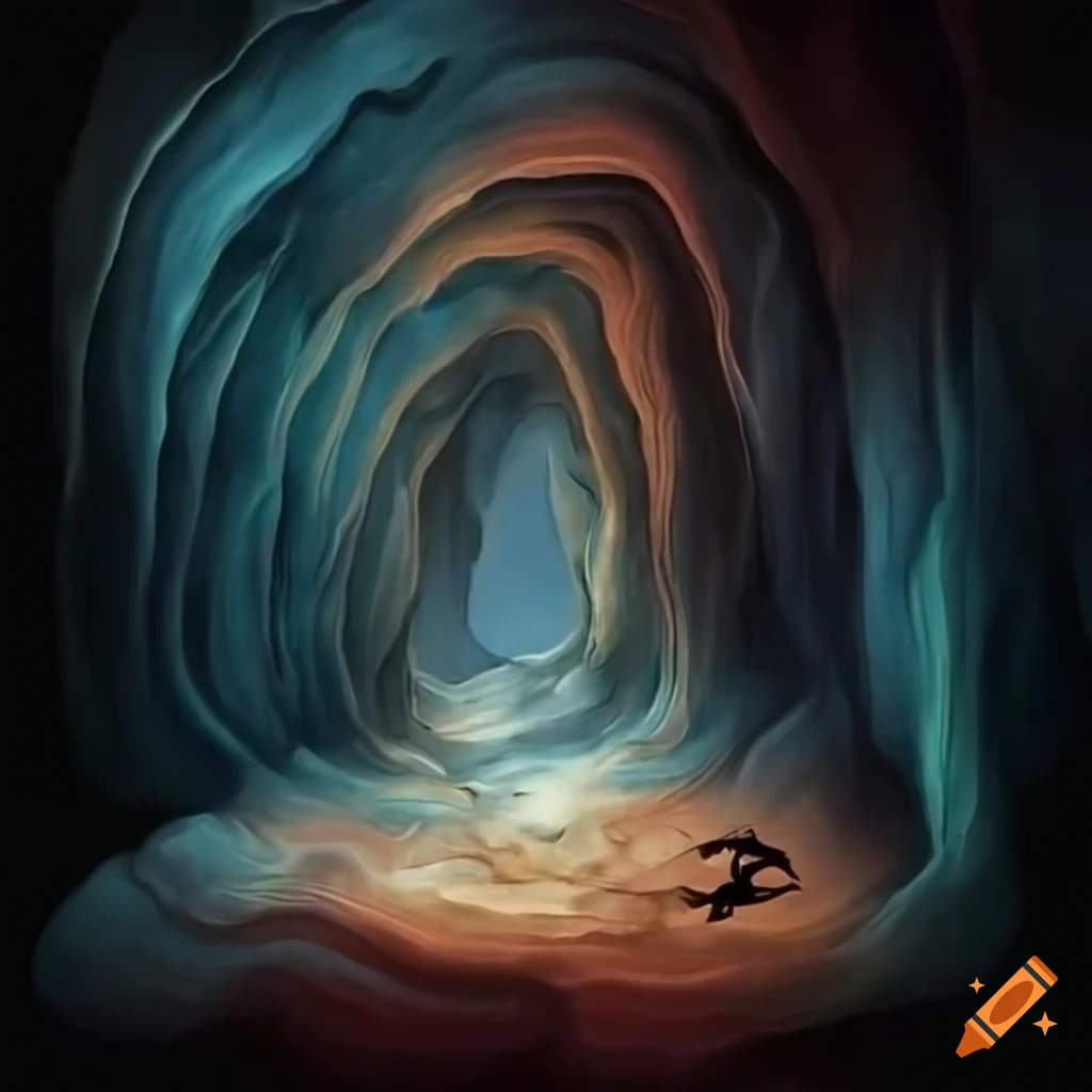 Ancient cave drawing of the book of tao