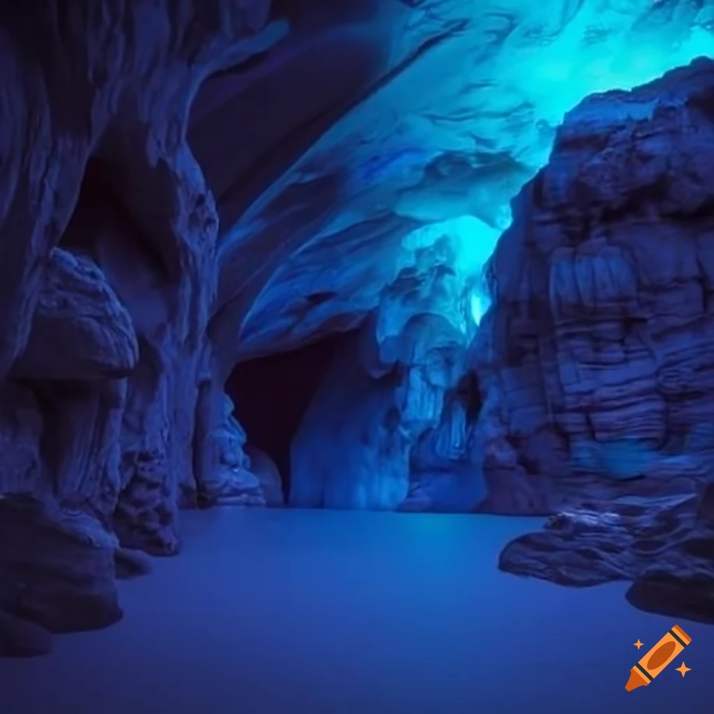 Blue cavern on Craiyon