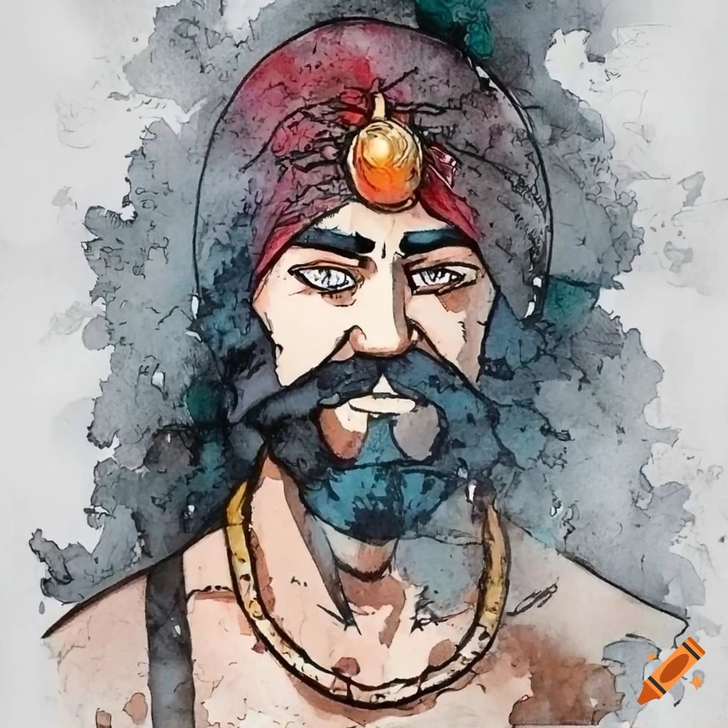 Drawing of sandokan in black and white style