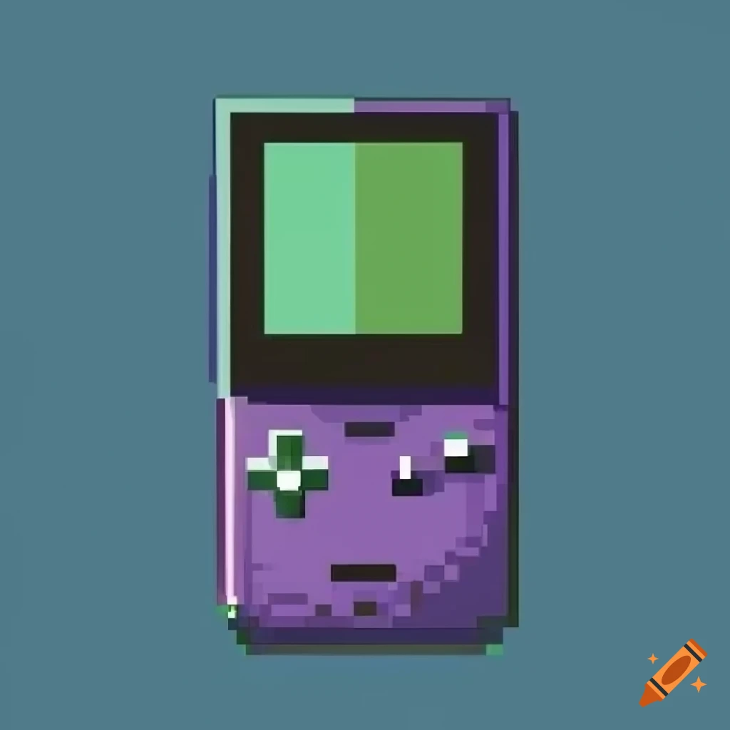 A gameboy advance with slight emerald green eyes and mouth similar to ...