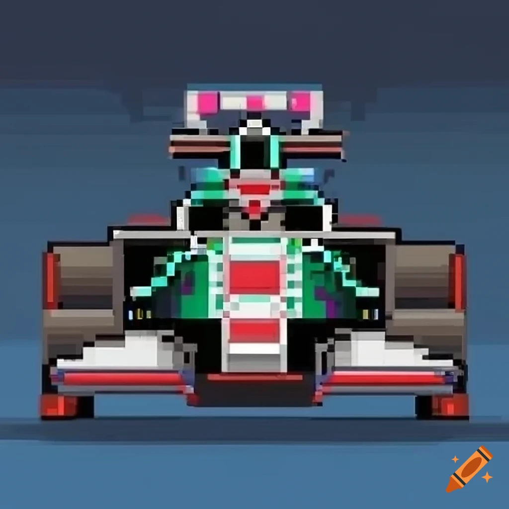 Pixel art formula 1 starting grid on Craiyon