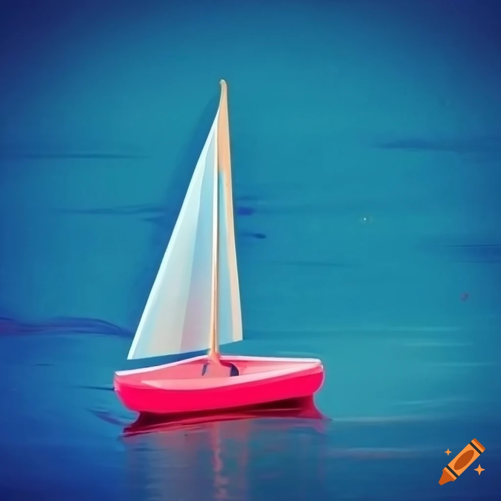 Small plastic dinghy sailing
