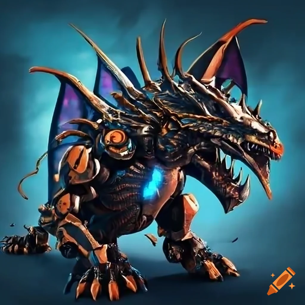 Robot dragon on Craiyon