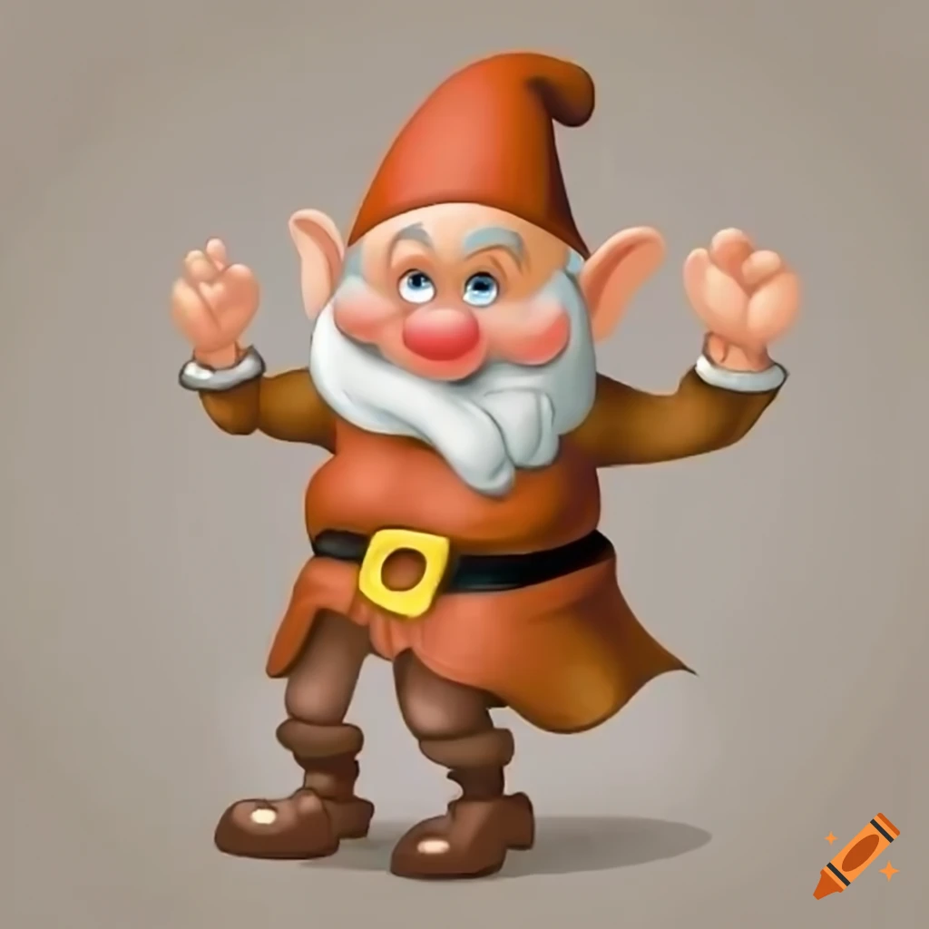 Cartoon image of a dancing dwarf on Craiyon