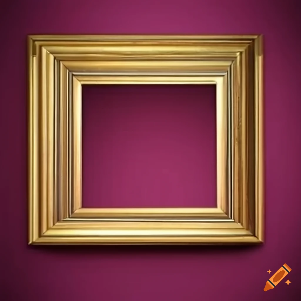 Golden frame for painting with pink background on Craiyon