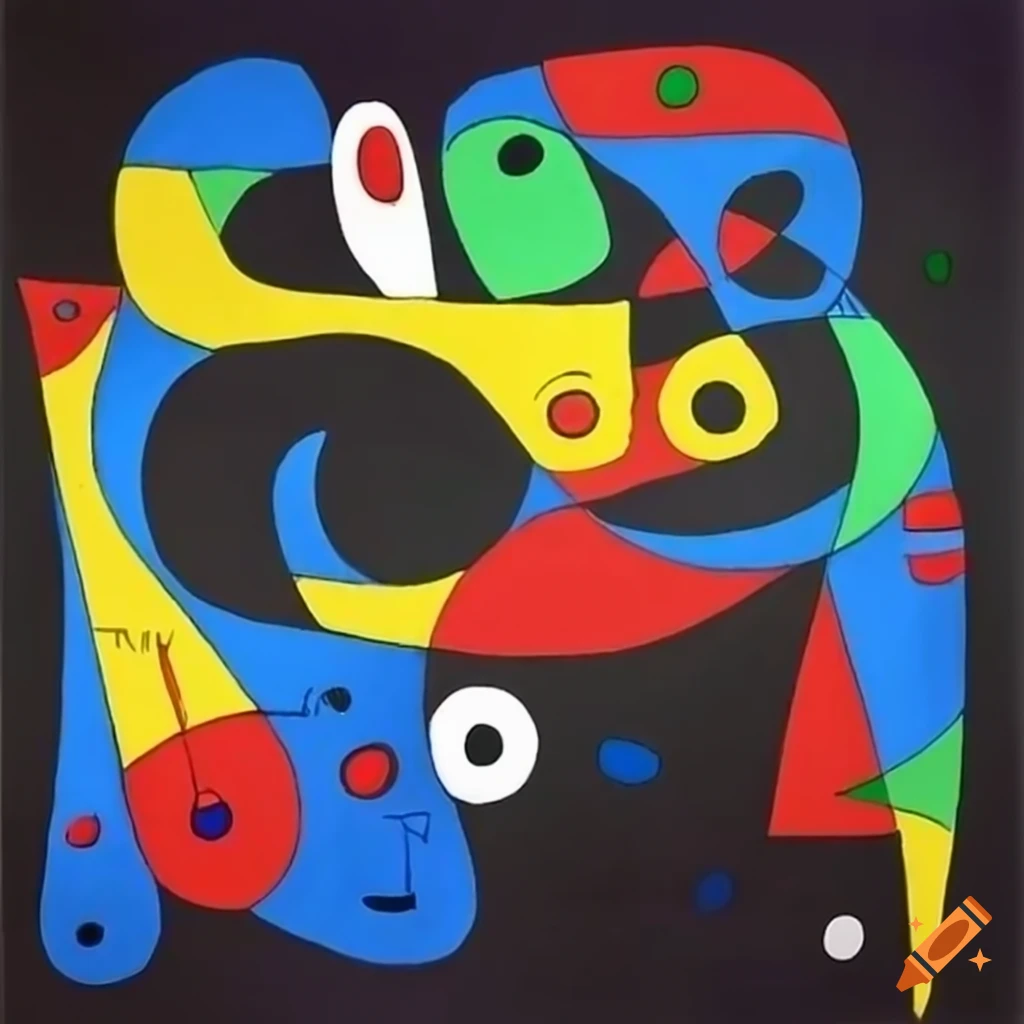 Guernica painting in the style of joan miro on Craiyon
