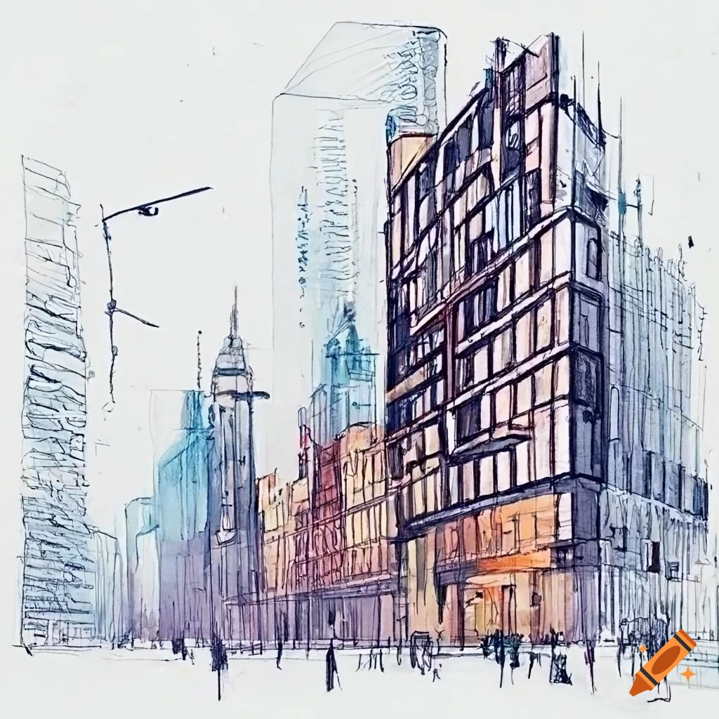 Urban space drawing architecture