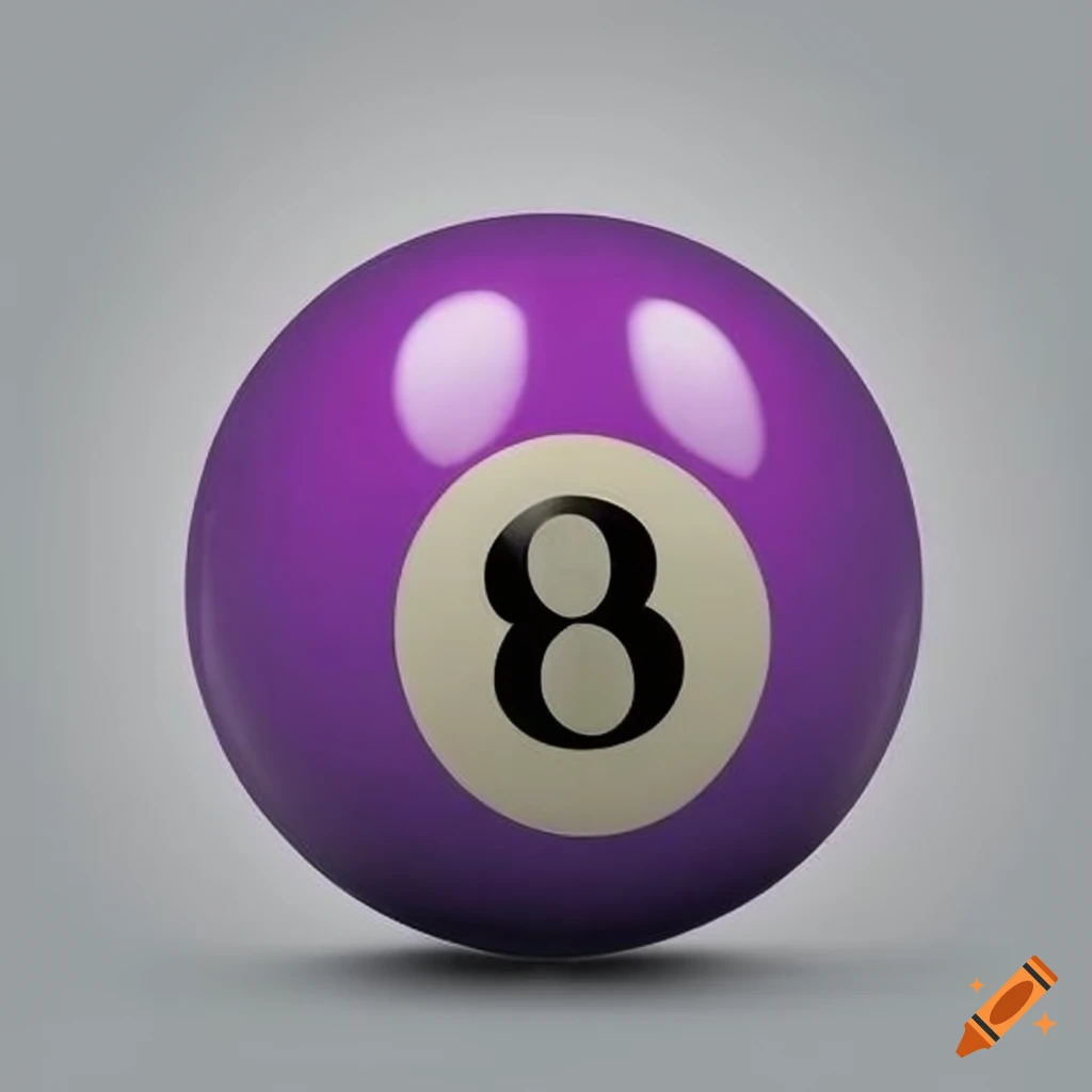 Purple pool ball with arms and thumbs up on white on Craiyon