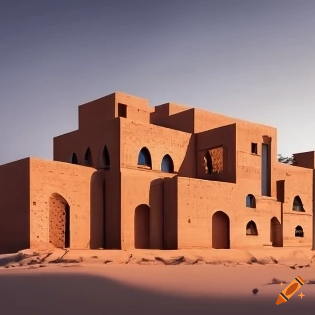 Future residential villa with traditional brick facade for Iranian ...