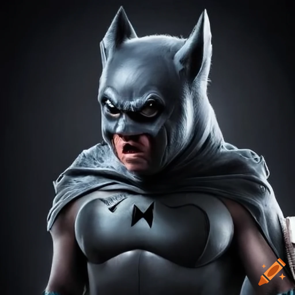 Pig dressed as batman