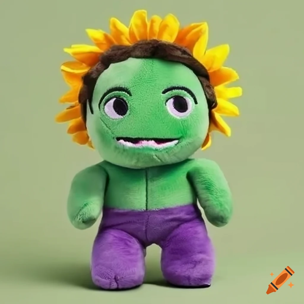 Cute Sunflower hulk plush toy on Craiyon