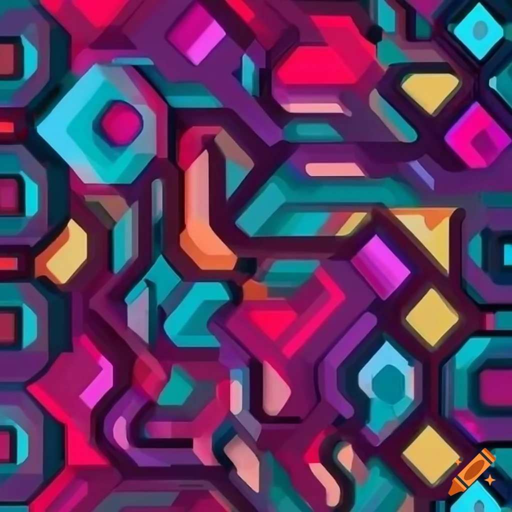 Graphic pattern about game center, 4k, abstract