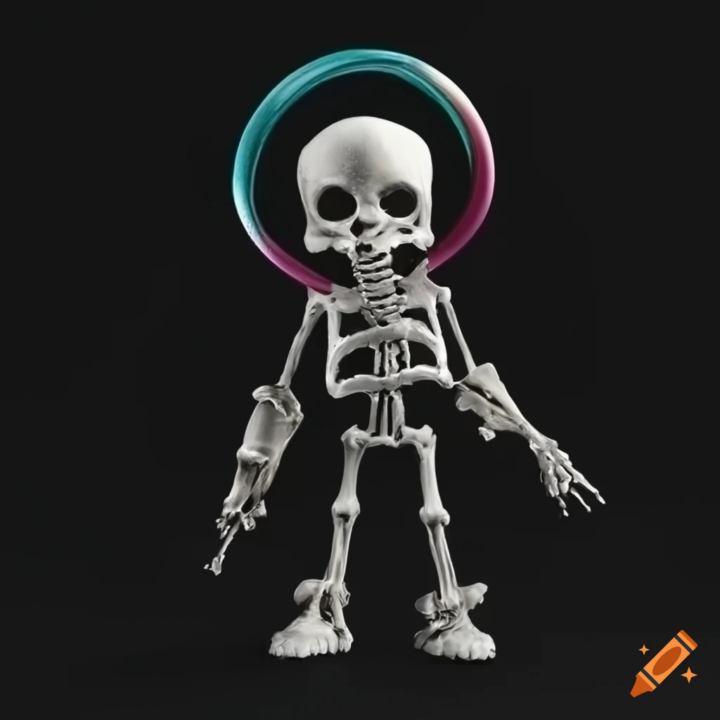 Tiny metallic skeleton