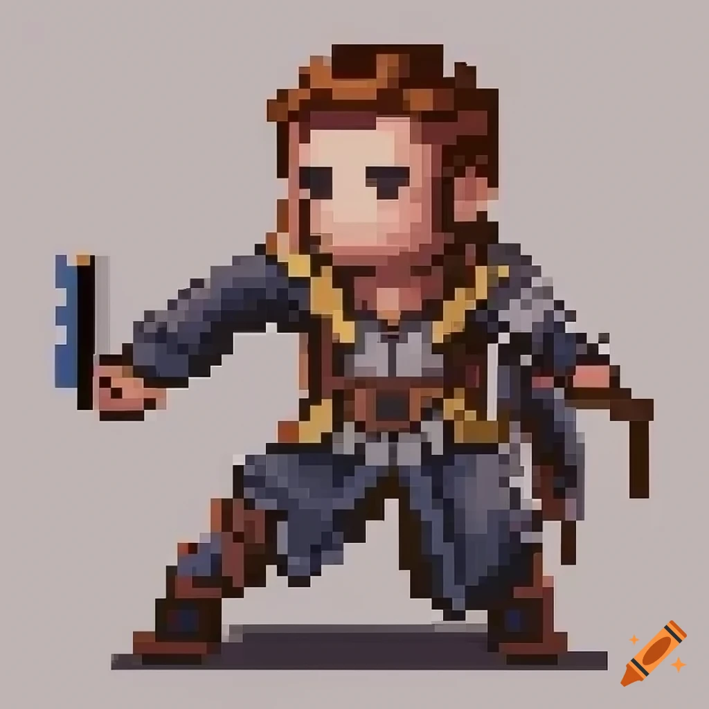 Um personagem principal, masculino, de um jogo de rpg com roupas ...