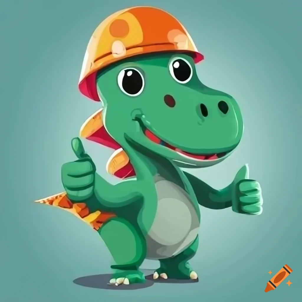 Cute Animated Dinosaurs With Mustaches