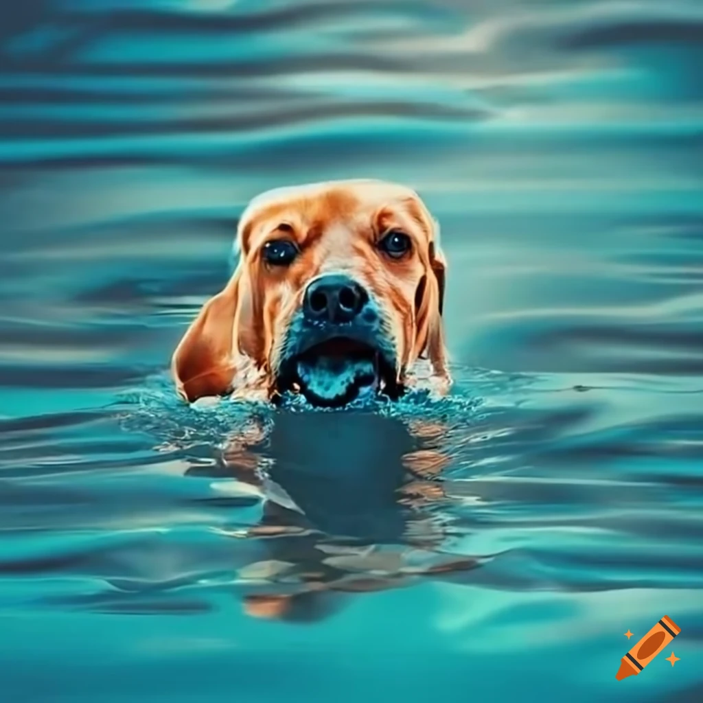 Dog swimming