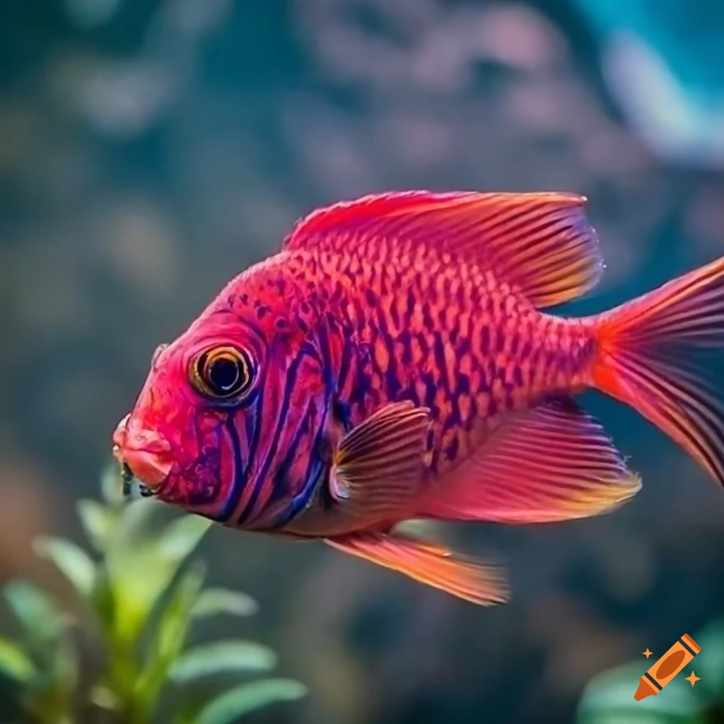 A beautiful red and pink fish, professional photography, 8k ...