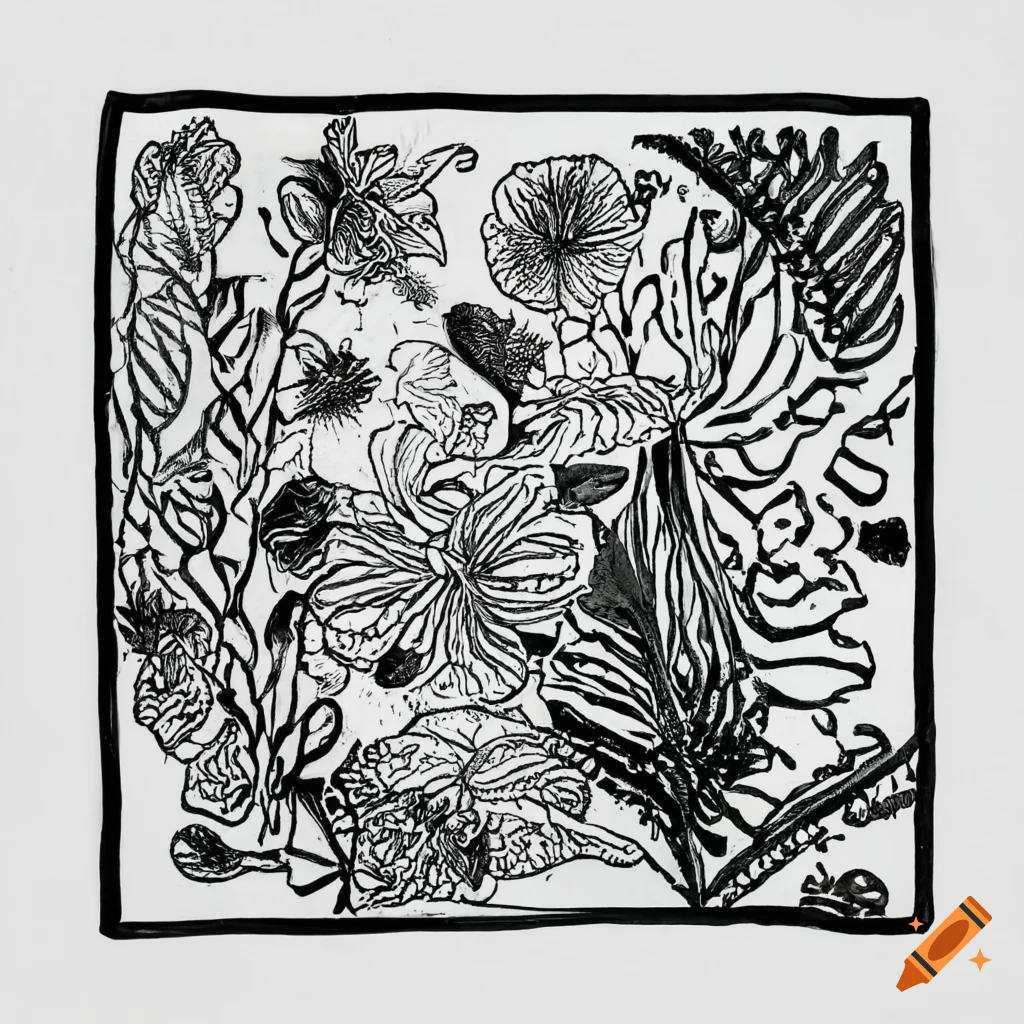 Plant based black ink linework