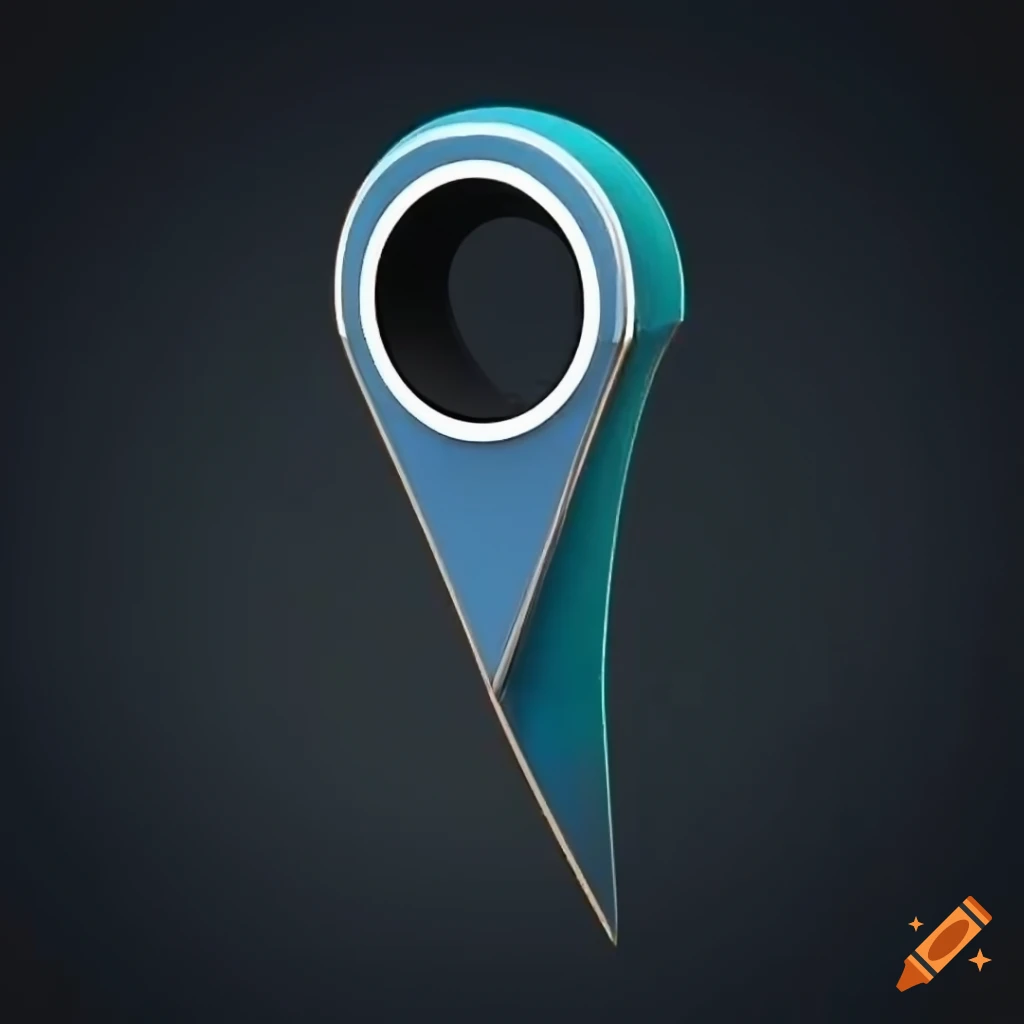 Futuristic pin design 3d for 'secret location' on Craiyon