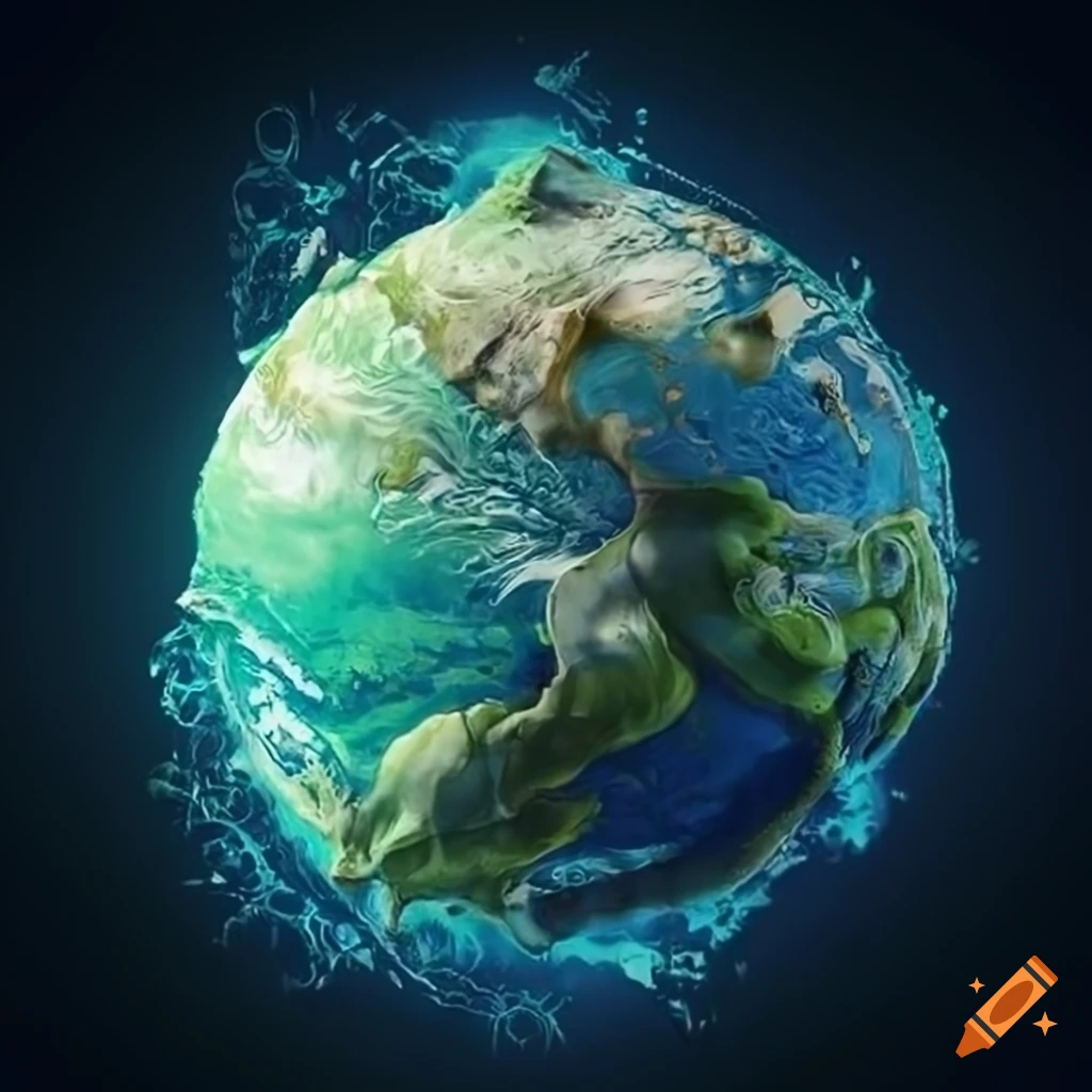 An image depicting a utopian world, digital art